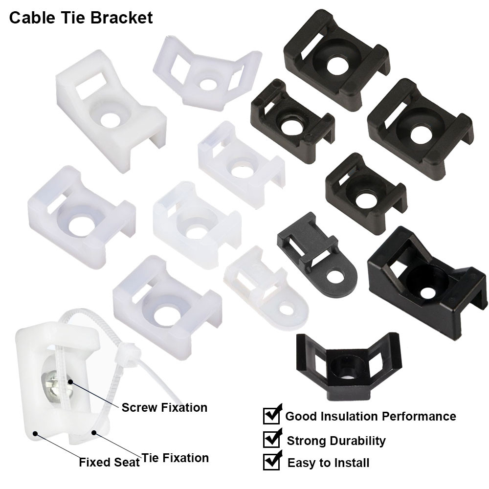 100pcs Saddle Cable Ties Base Mounting Bracket Wire Retaining Clip ...
