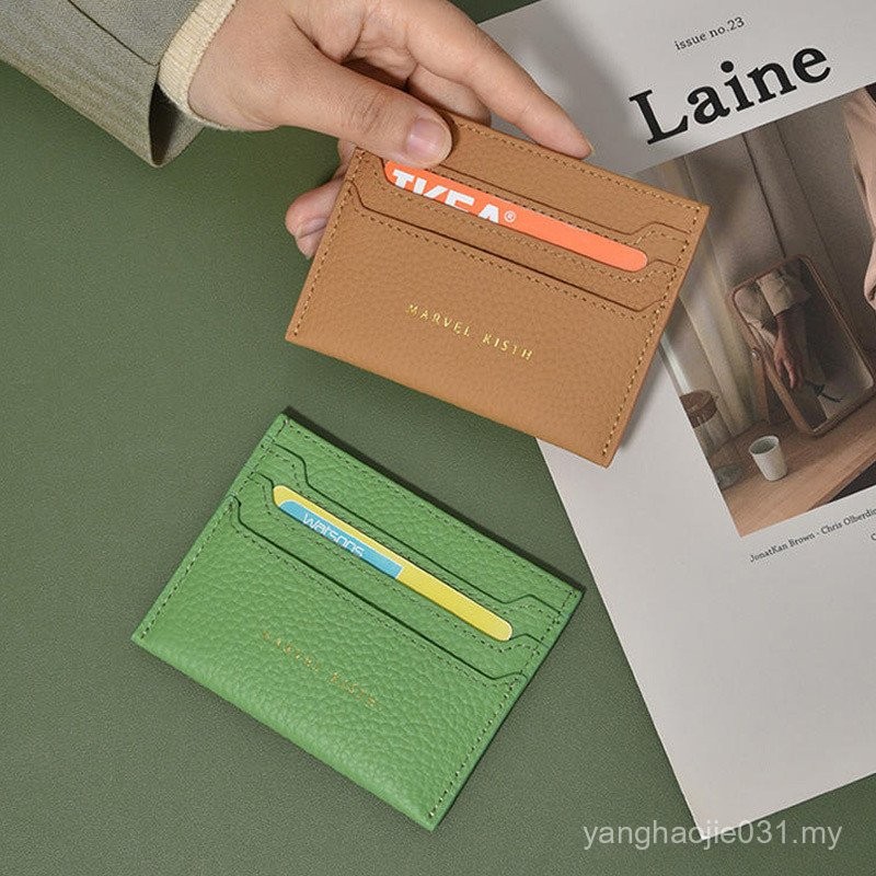High-value Genuine Leather Thin Light Card Holder Female Small Portable ...