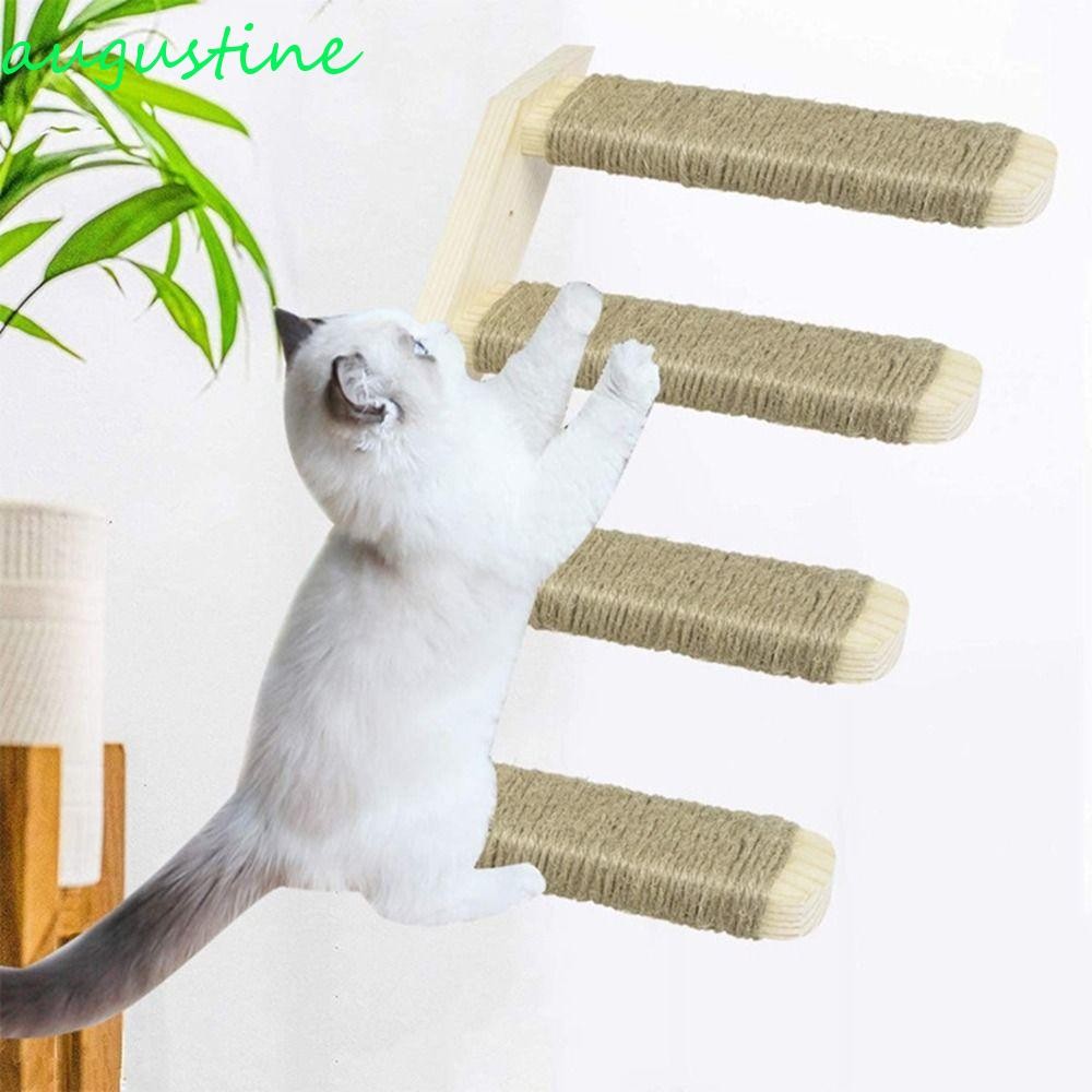 AUGUSTINE Cat Steps Ladder, Wall Mounted Solid Wood Cat Climbing Shelf ...
