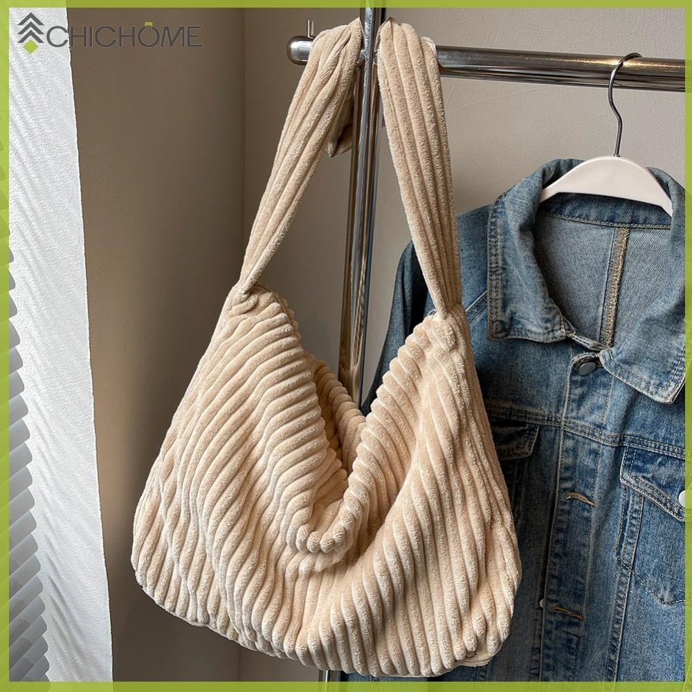 [chichome.my] Women Plush Shoulder Bag with Zipper Crossbody Bag Hobo ...