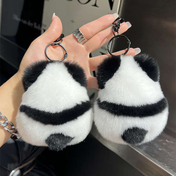 keychain mathcing keychain mathcing couple Kartun comel memerang arnab bulu bunga hitam dan ...