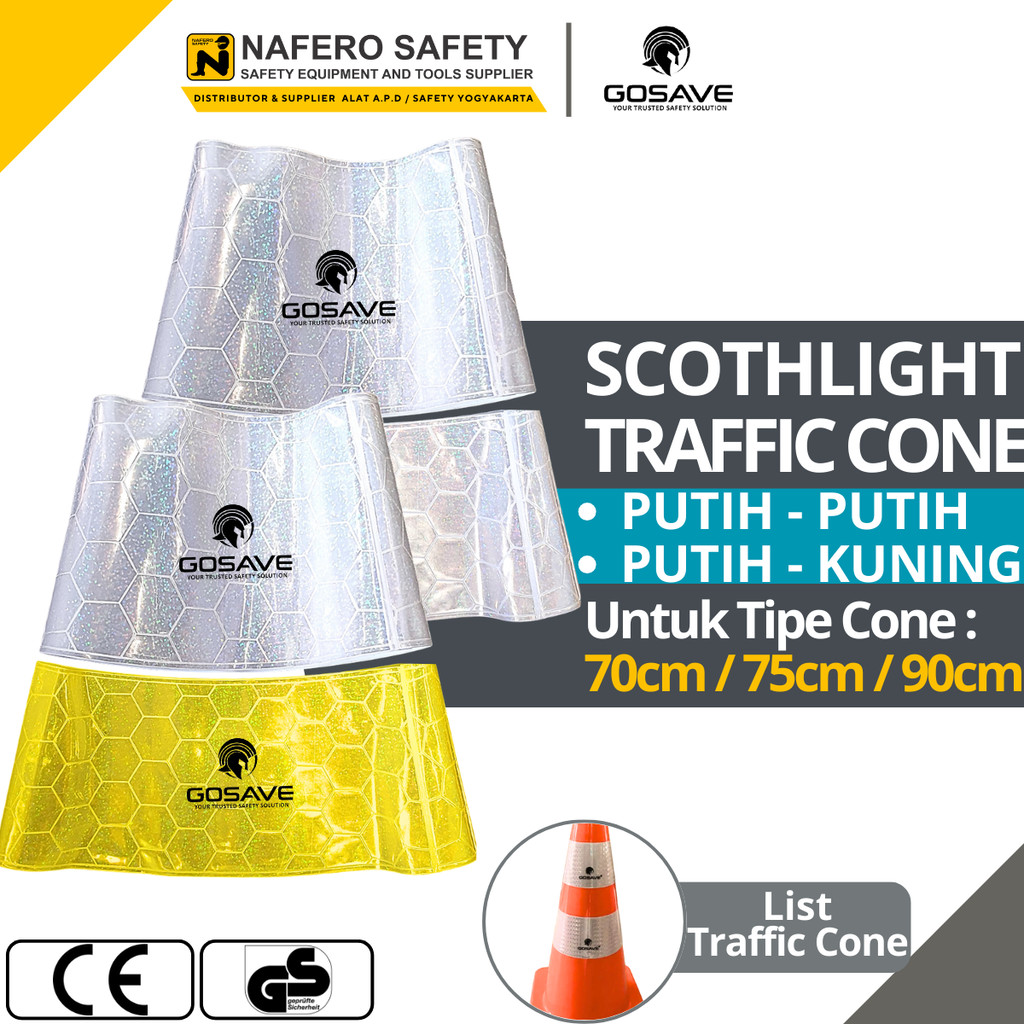 PUTIH Scotlight GOSAVE Traffic Cone Reflector Reflective Traffic Cone ...