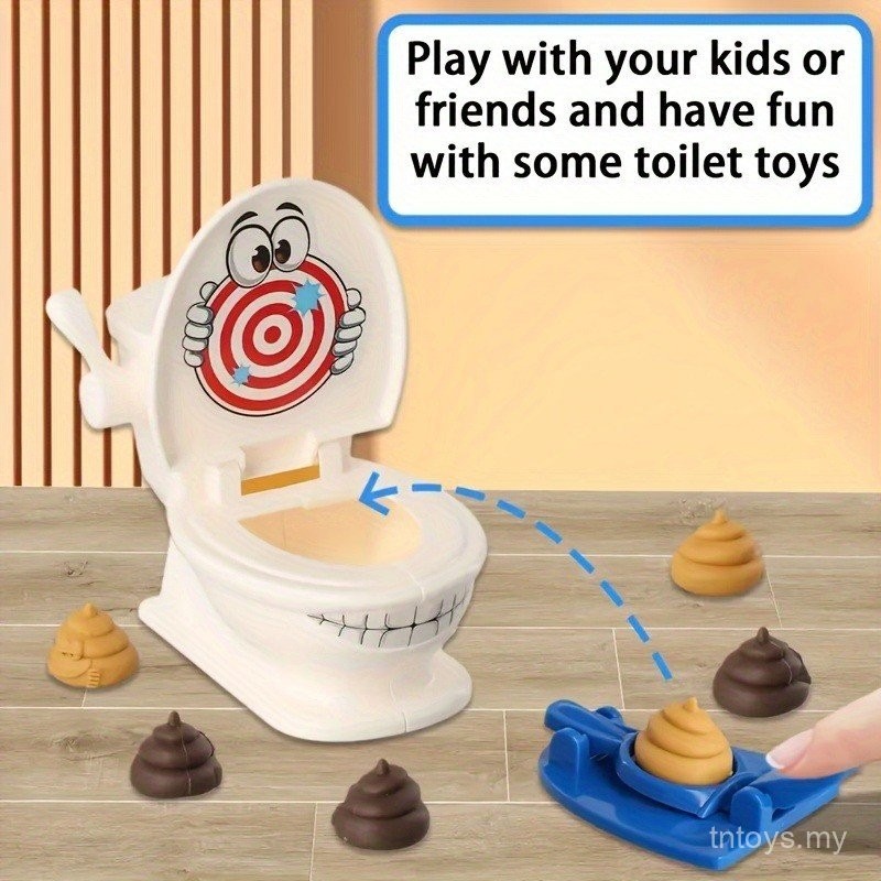 Tntoys Funny Toilet Shooting Game Set - Family Game with 1 Cartoon ...