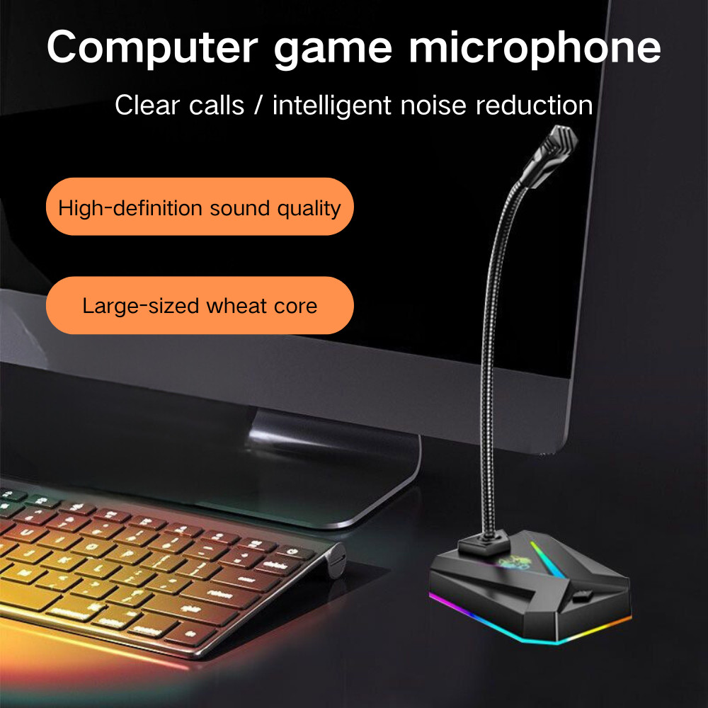 Desktop Microphone USB PC Computer Mic Gaming Chatting Online 3.5mm ...