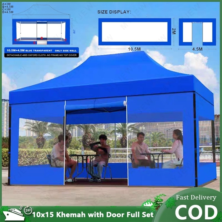 Khemah Niaga 10x15 FT Full Set Outdoor Folding Portable Tent Kanopi ...
