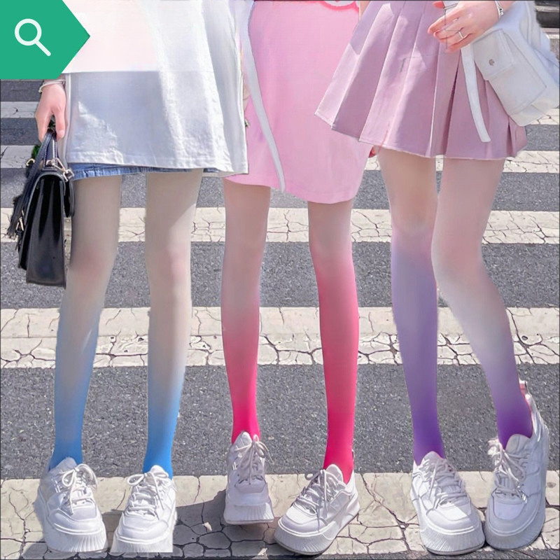 Gradient Color Stockings for Women Millennium Y2K Hot Girl Gradient ...
