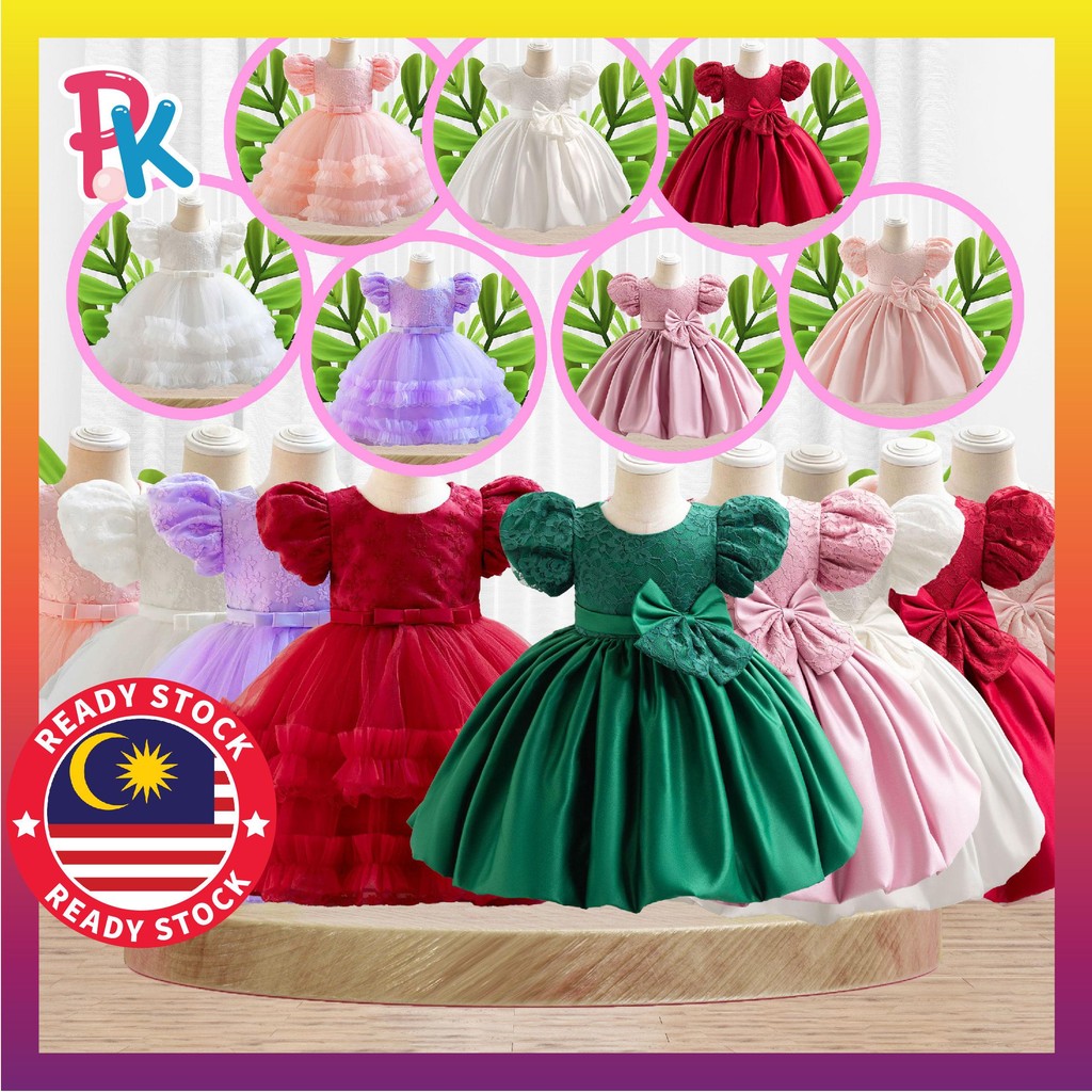 [0mth-5±yrs] Gaun Kembang Budak Perempuan Kids Dress Baby Girl Dress ...