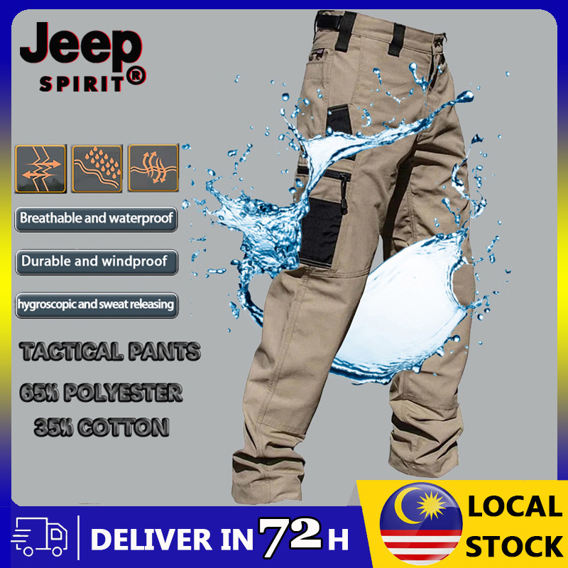 【2-3 days arrive!!!】JEEP SPIRIT Multi-Pocket Men's Black Military ...