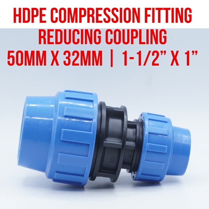 THNK Socket Reducer Coupler 50mm x 32mm 1-1/2" to 1" HDPE Pipe ...