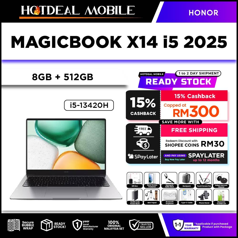 HONOR Magicbook X14 2025 i5-13420H [8GB RAM 512GB ROM] [16GB RAM 512GB ...
