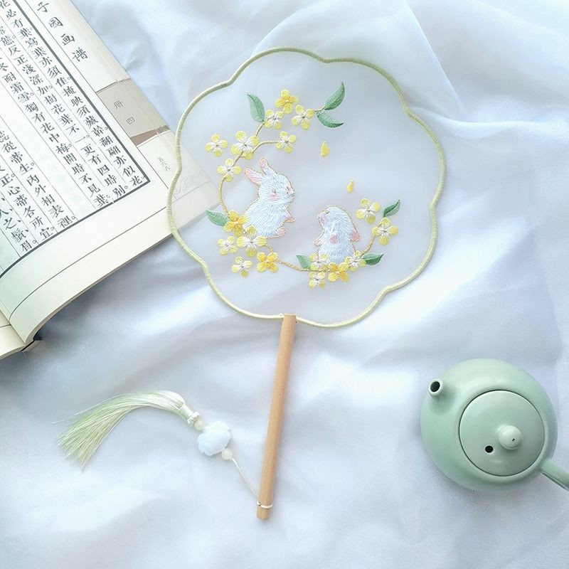 Embroidery group fan, ancient style Han dress, Chinese style fan ...