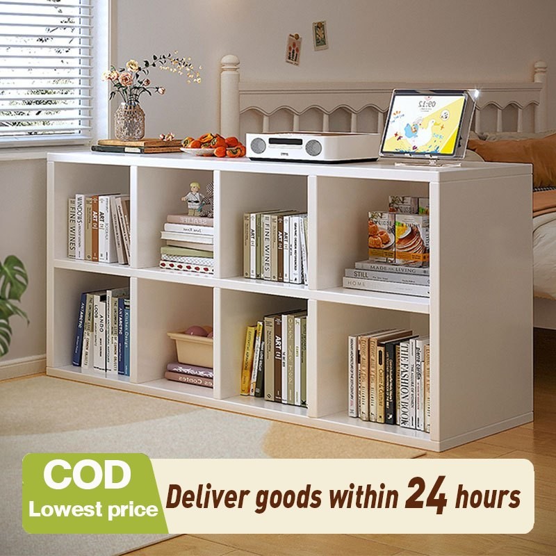 Multipurpose Grid Rack DIY Bookshelf Wooden Book Storage Bookcase ...