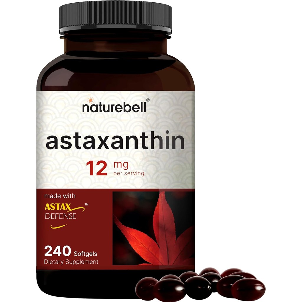 NatureBell Astaxanthin 12mg, 240 Softgels, Made with Astax (Max ...