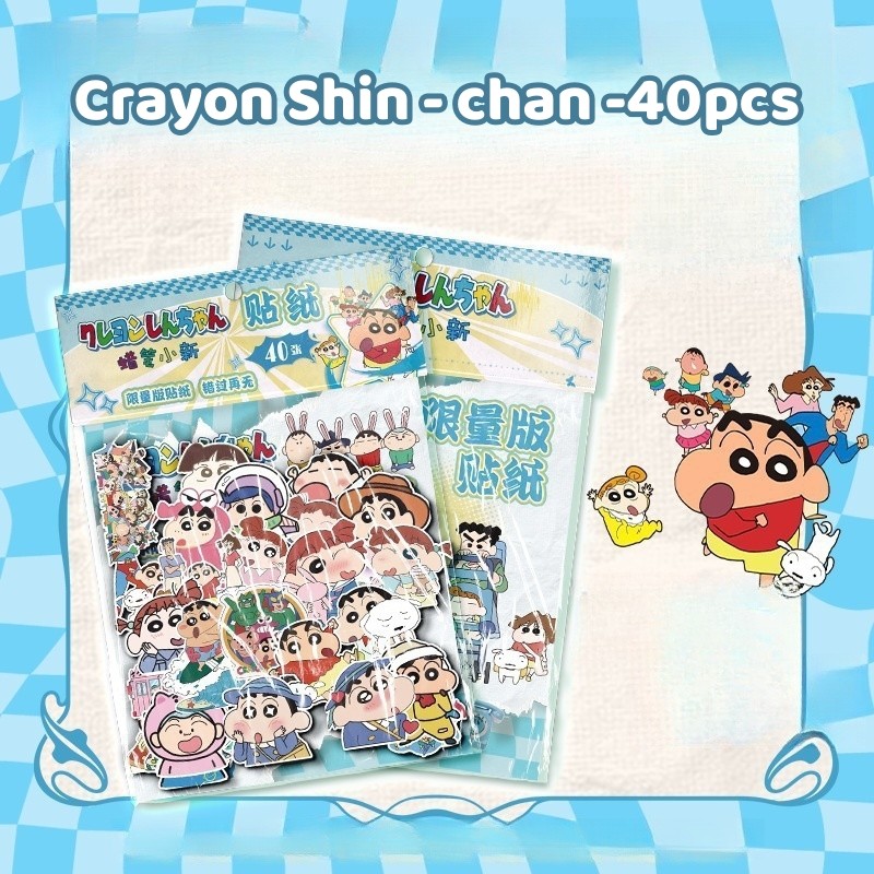 40-120pcs Manhwa Manga Detective Conan Crayon Shin chan Stickers ...