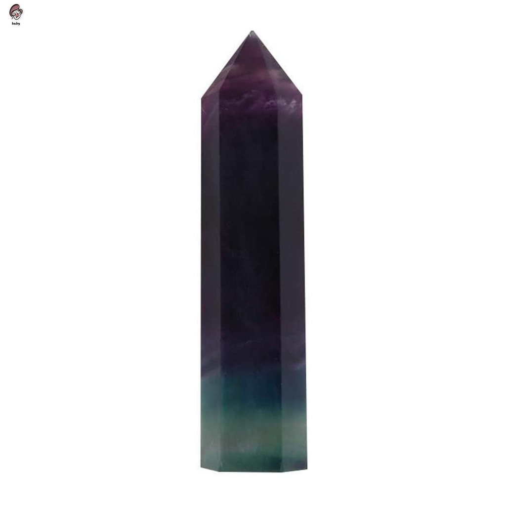 Colorful Fluorite Column Ornaments Natural Stone 6-Prism Crystal Column ...