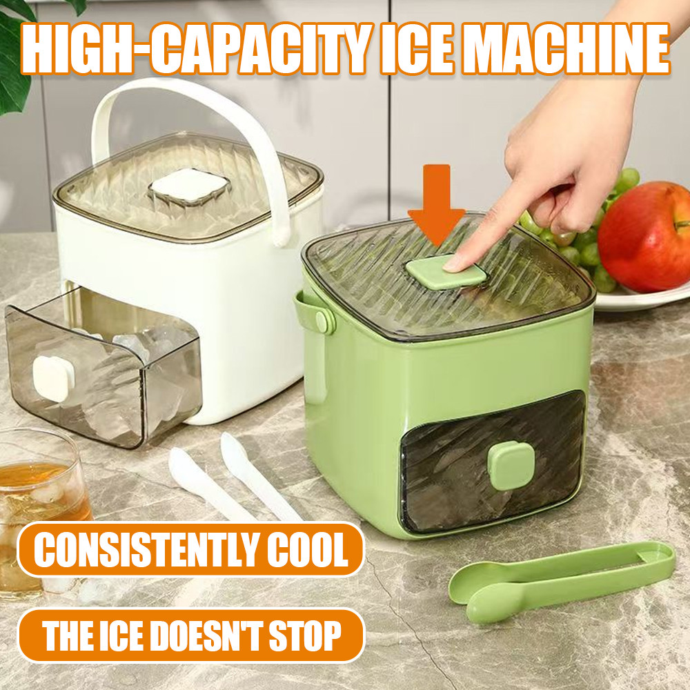 2in1 Ice Cube Maker 48 Grid Easy-press Ice Maker Box Ice Mold Tray ...