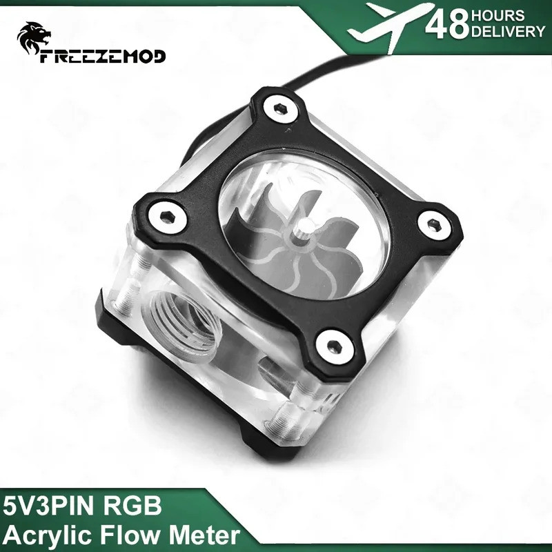 FREEZEMOD Flow Meter RGB Liquid Cooled Flow Velocity Observation Module ...