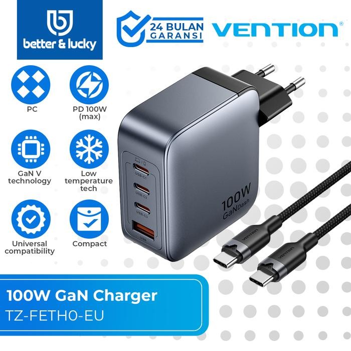 VENTION FETZOO GaN Fast Charger PD 1000W 4 Port USB+Type-C with Type-C ...