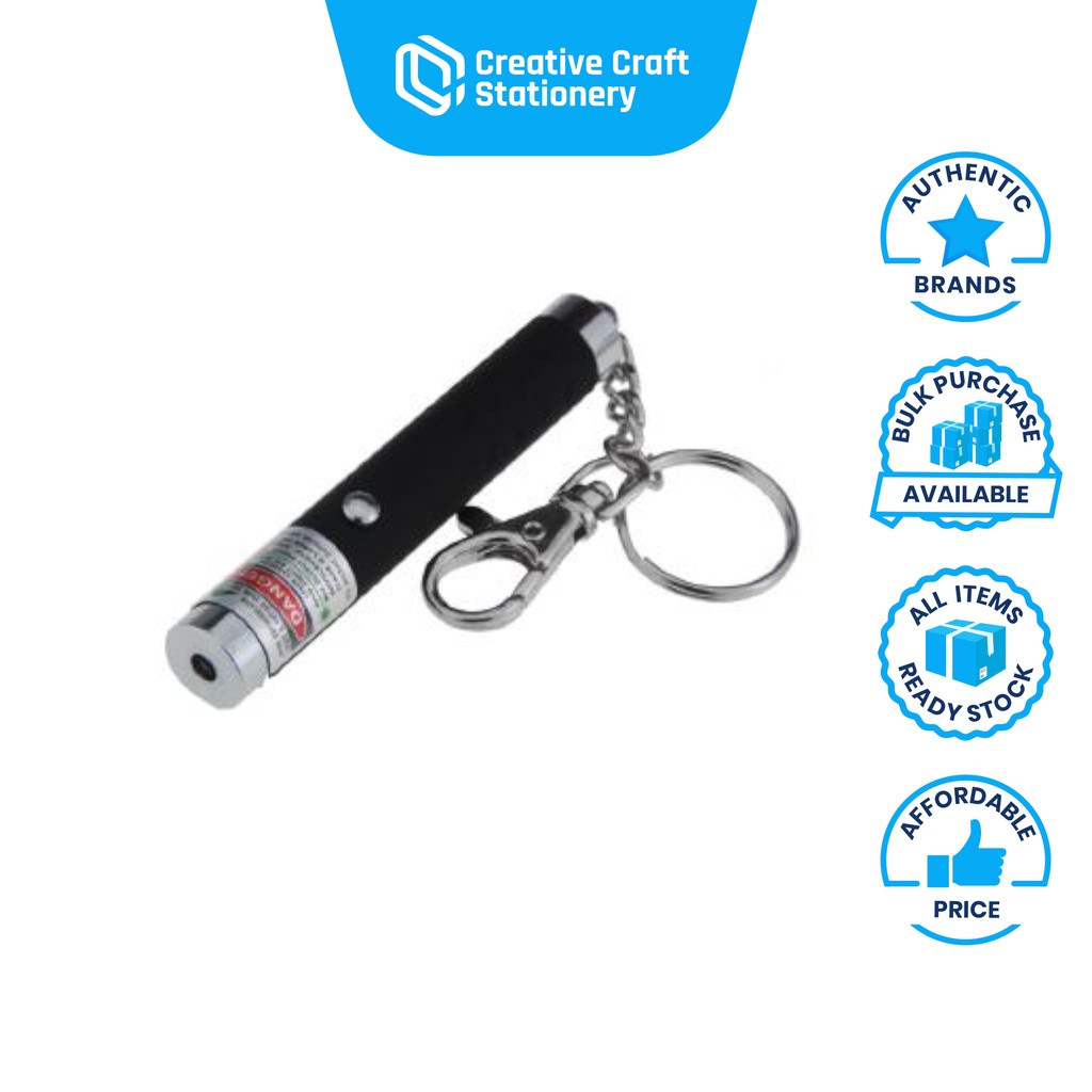 Premium RED GREEN Mini Laser Pointer with Hook Keychain 8cm / Class III ...