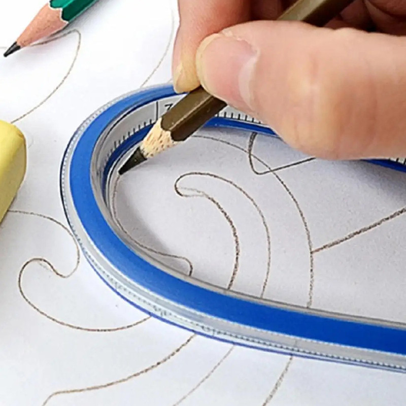 gongjing4 1pc30cm Curved Ruler For Sewing Soft Flexible English And ...