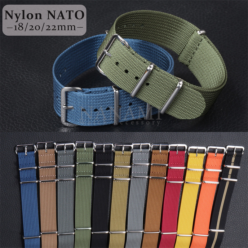 18mm 20mm 22mm Colorful Nylon Watch Strap NATO Canvas Universal ...