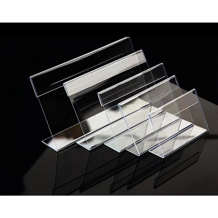 Transparent Acrylic L-shaped Stand Price Tag Label Table Card Price Tag ...