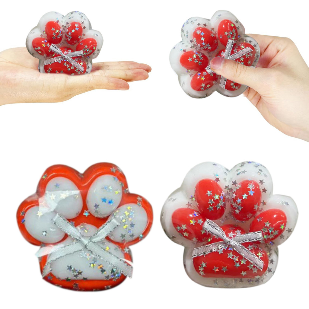 {Newcat} Cat Paw Shape Toy Adults Cat Paw Toy Glitter Star Cat Paw ...