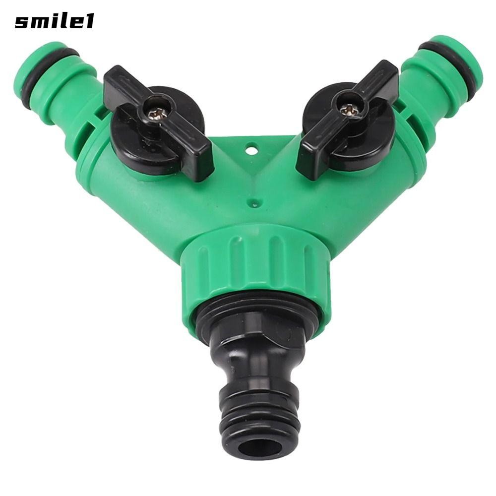 SMILE Pipe Adapter, 2 Way Plastic Valve Garden Water Pipe Connectors ...