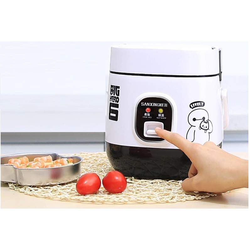 Baymax Mini Rice Cooker Design 1.2L Safety Baby Rice Cooker Porridge ...