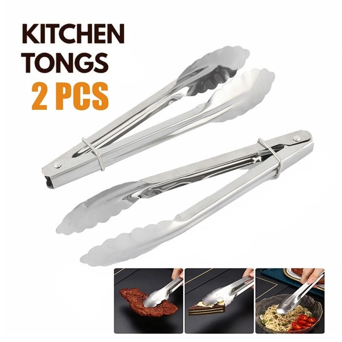 Penyepit Mee Keluli Tahan Karat 2pcs Stainless Steel Salad Tongs - BBQ ...