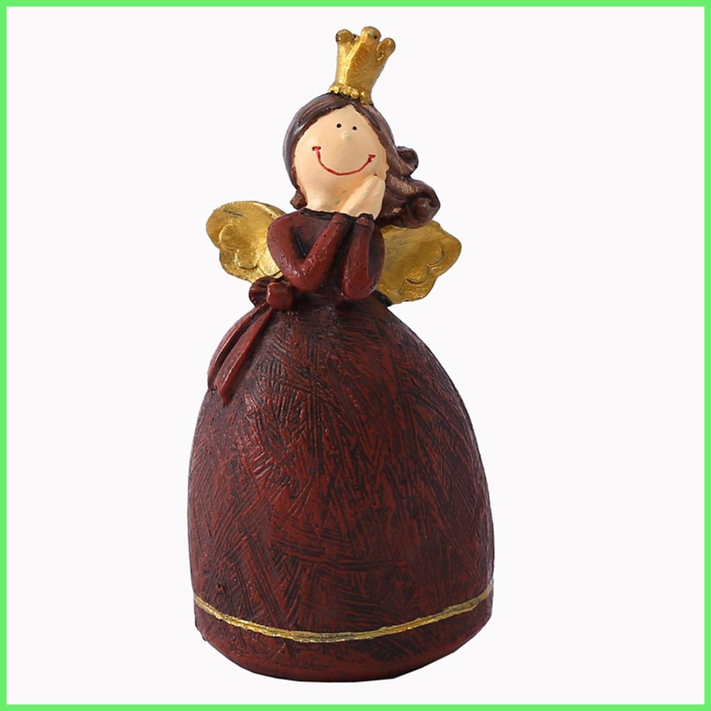 Cute Angel Statue Angel Figure With Red Skirt Resin Hand-Painted Angel ...