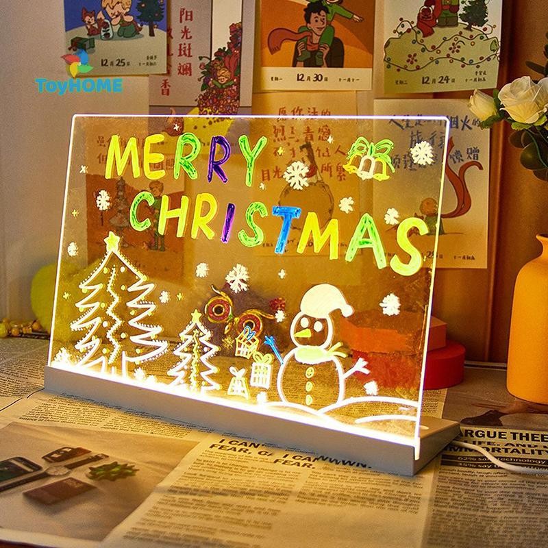GPHA> LED Note Board With Colors, Lighted Acrylic Dry Erase Board ...