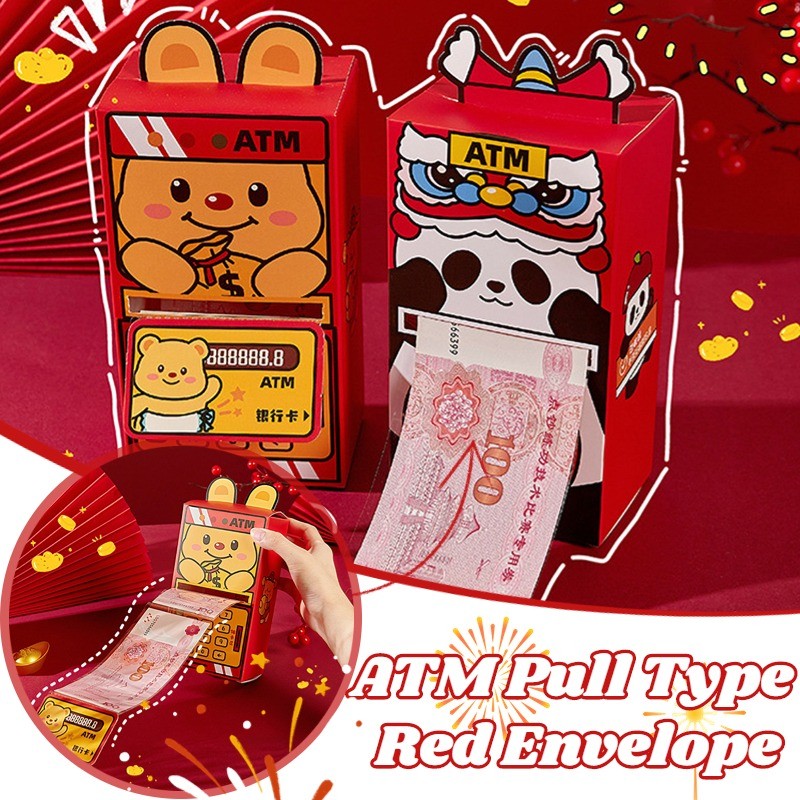 Chinese Spring Festival Cartoon Kids Good Luck Hongbao CNY Creative ATM ...