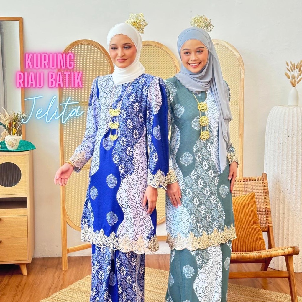 New! Batik Riau Sulam Jelita Size S-5XL sutera doby Raya 2024 | Shopee ...