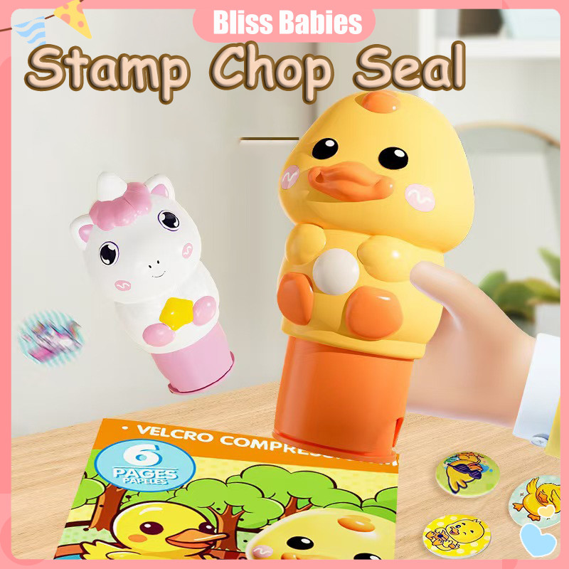 Magic Cartoon Stamp Chop Seal Kids Sticker Non Trace Chop Toys Gift ...