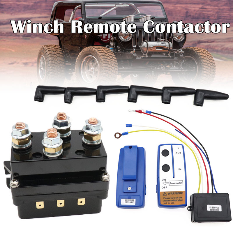 12V 24V 500A HD Contactor Winch Control Solenoid Relay Twin Wireless Remote Recovery Universal ...