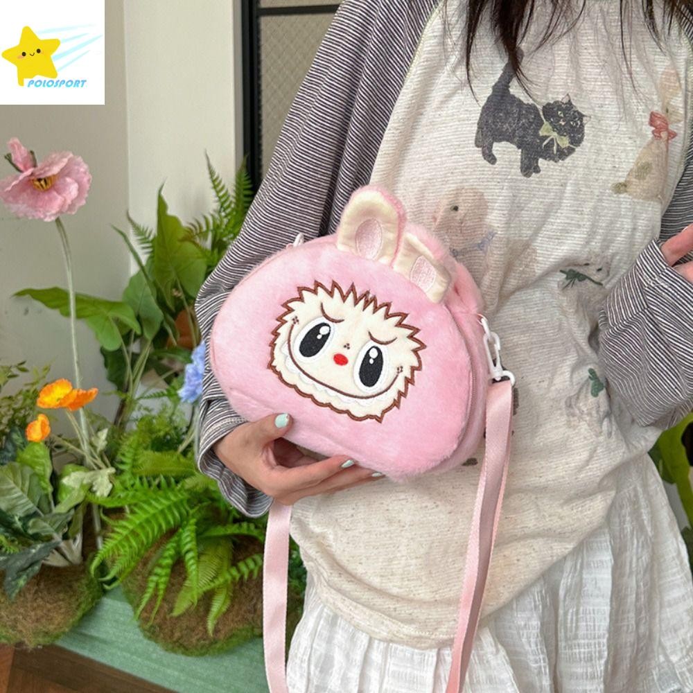 POLOSPORT Labubu Plush Crossbody Bag, Japanese Kawaii Labubu Fluffy ...