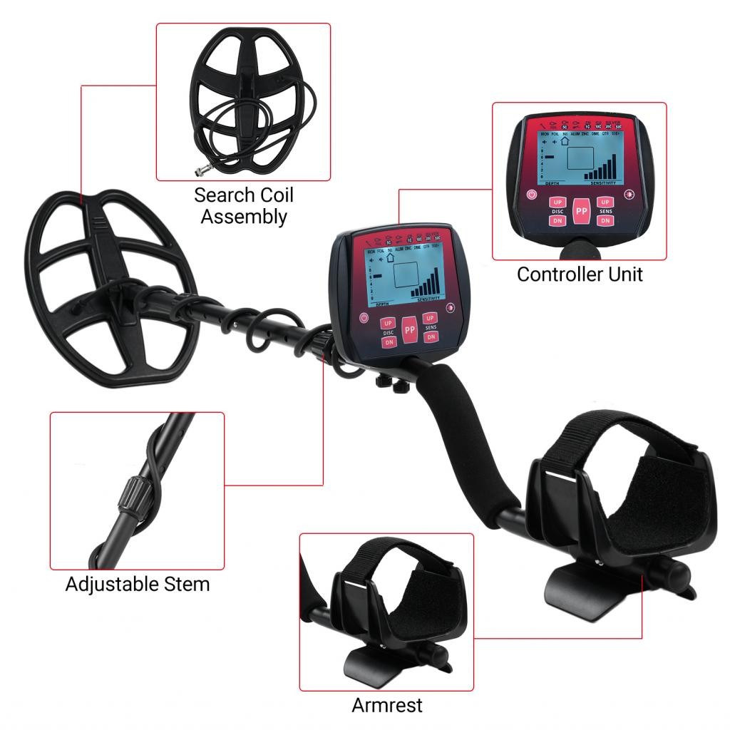 GC-1073 High Sensitivity Underground Metal Detector Waterproof Gold Detectors Lightweight with ...