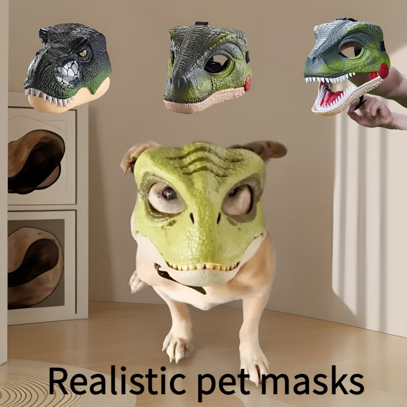 Dog Headgear Dog Headgear Dog Dinosaur Headgear Can Open Mouth Feed Can ...