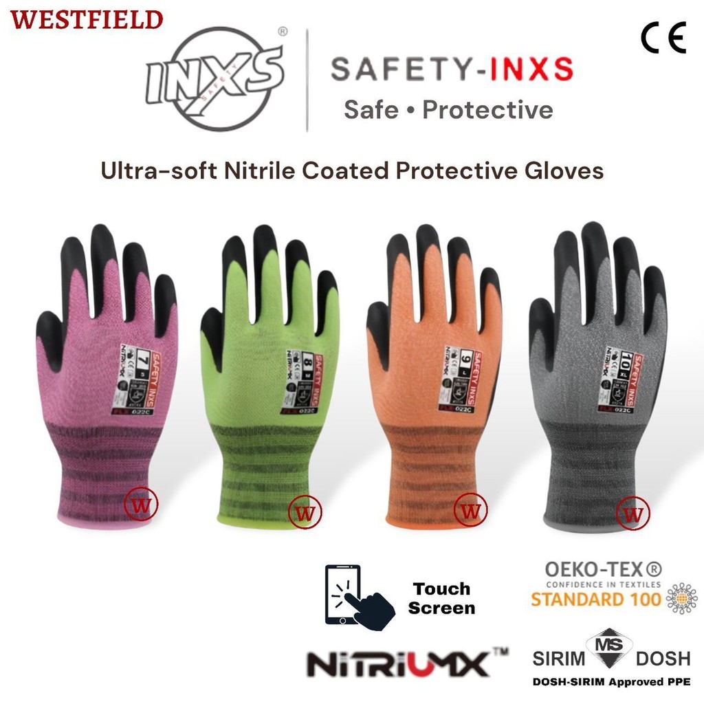 [Safety INXS] [TOUCH SCREEN] FLX-022C Ultra-soft Nitrile Coated ...