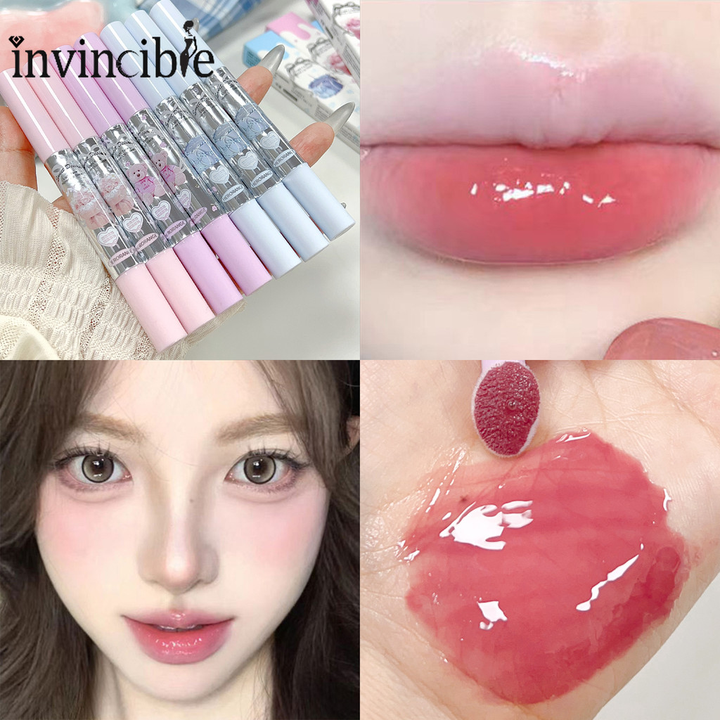 Sponge Head Mirror Crystal Lip Tint - Non-stick Cup Waterproof Oil ...