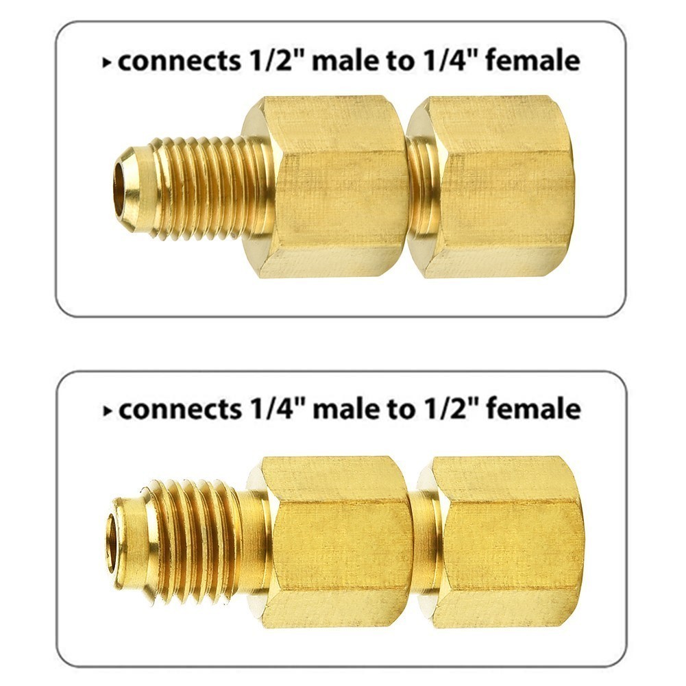 (MULSTORE) 2PCS R12 To R134a R134a To R12 Adapter Kit 1/4 Female Flare ...
