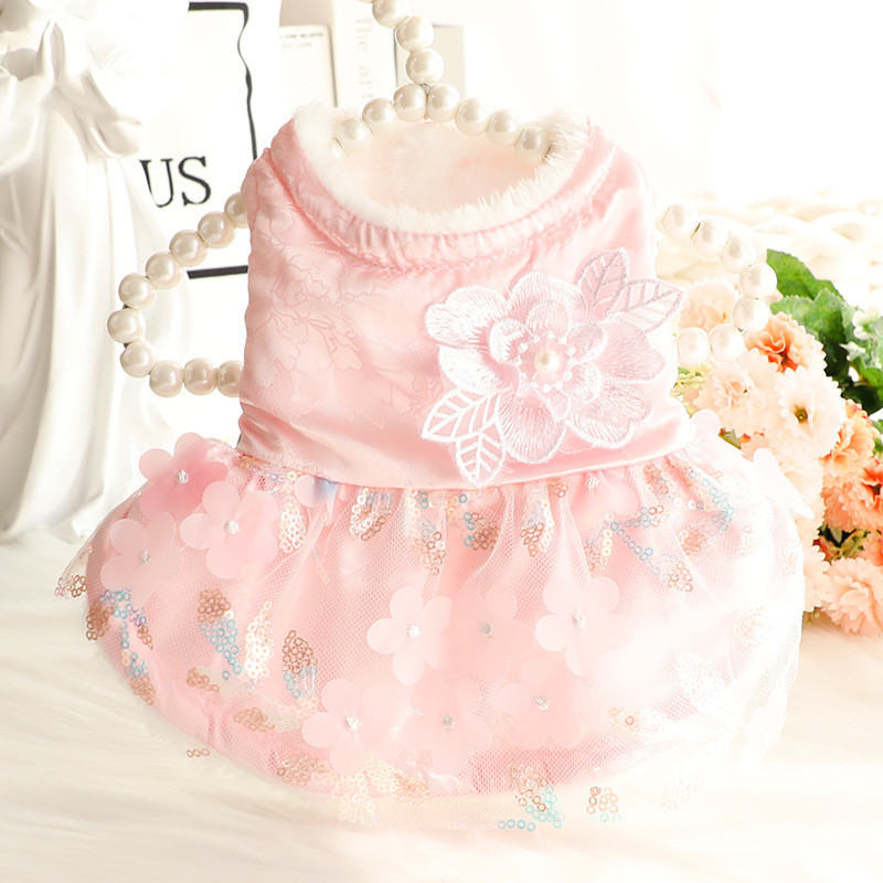 Princess Style Dog Gown Birthday Cat Dress Winter Pet Costume Puppy ...