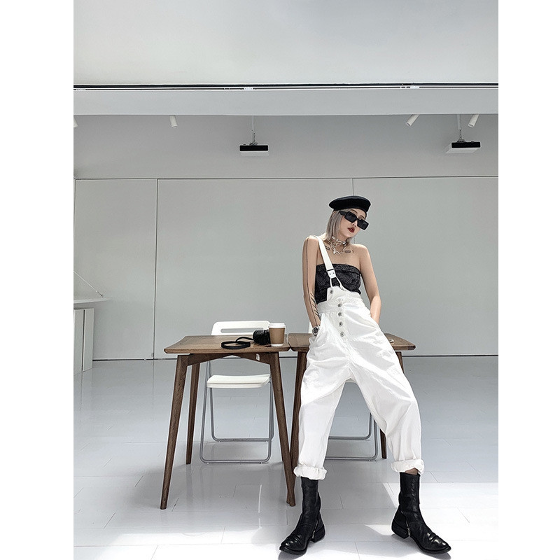 Deconstruction Dislocation One Shoulder Crossbody White High Waist ...