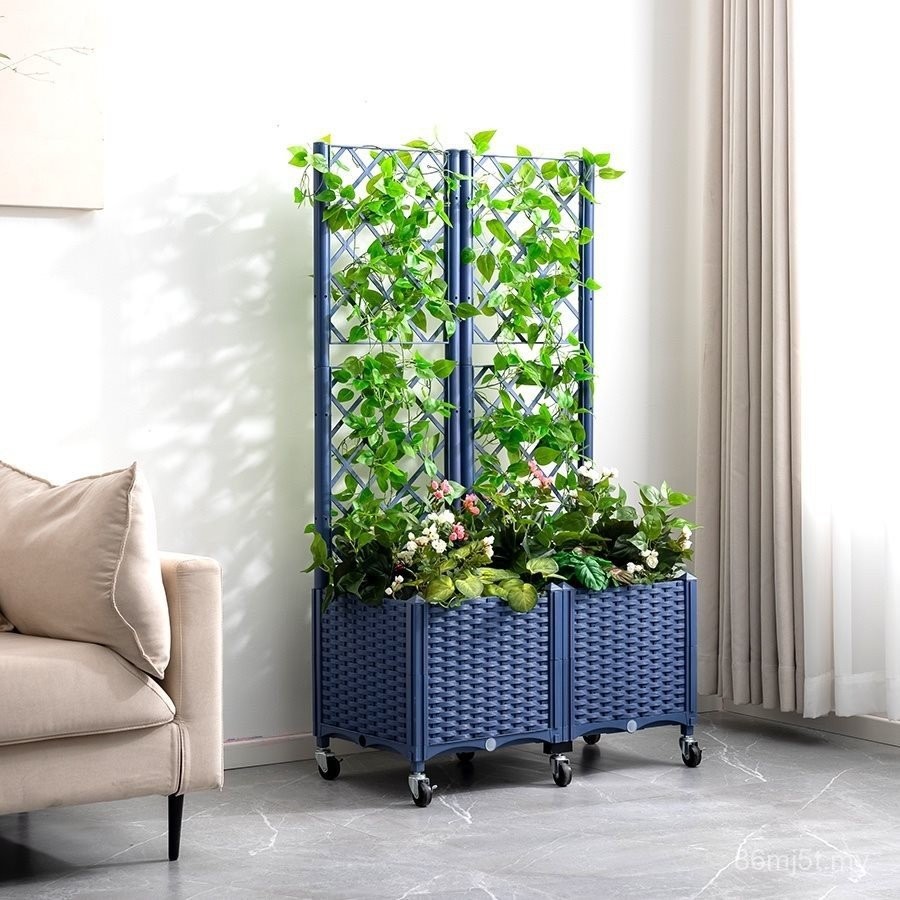 Kotak penanaman dalaman, pendakap memanjat, kotak bunga pasu bunga ...