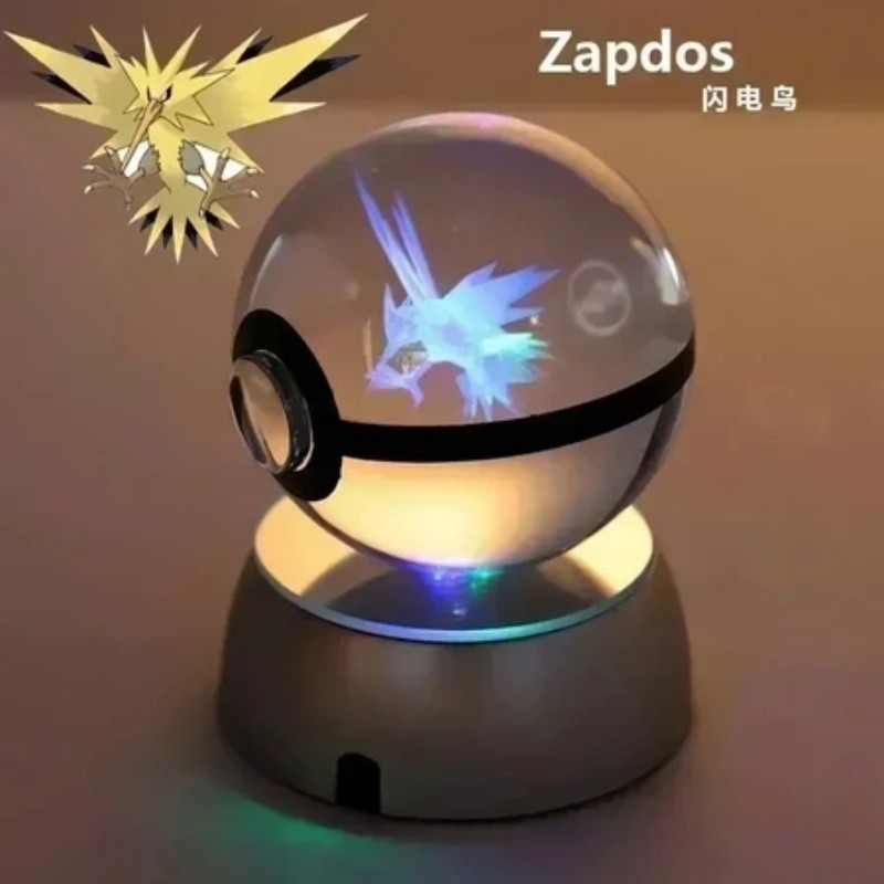 SALE NEW Pokemon Crystal Ball 3D Toys Snorlax Mewtwo Pikachu Figures ...