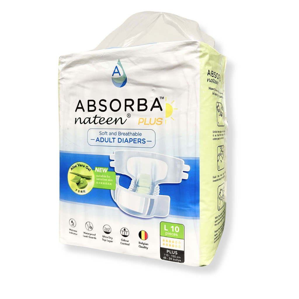 Absorba Nateen Plus Adult Diapers L 10s | Shopee Malaysia