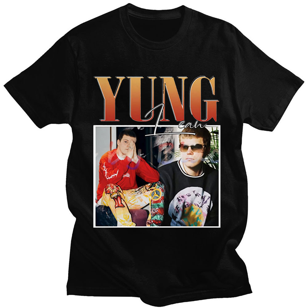 90S Rapper Yung Lean Graphic Long T Hop Vintage Gothic Simple Tee Slim ...
