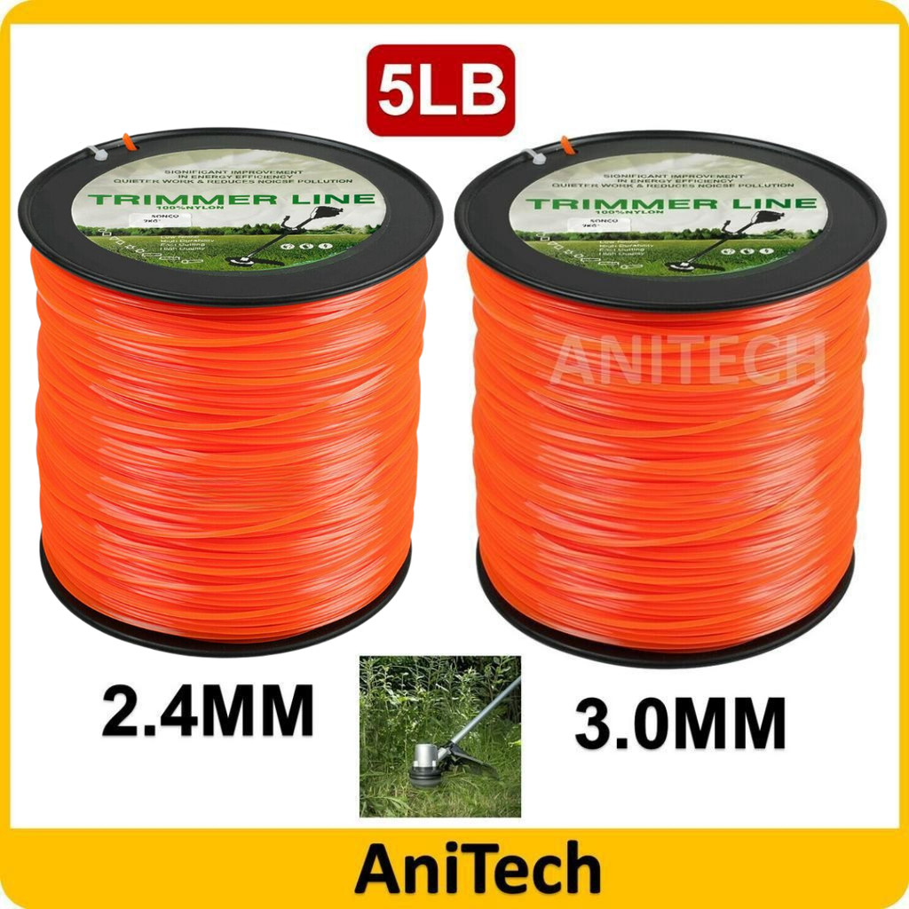 2.4MM / 3.0MM TALI RUMPUT Yellow Nylon BRUSH CUTTER NYLON TRIMMER LINE / Square Cut GRASS ...