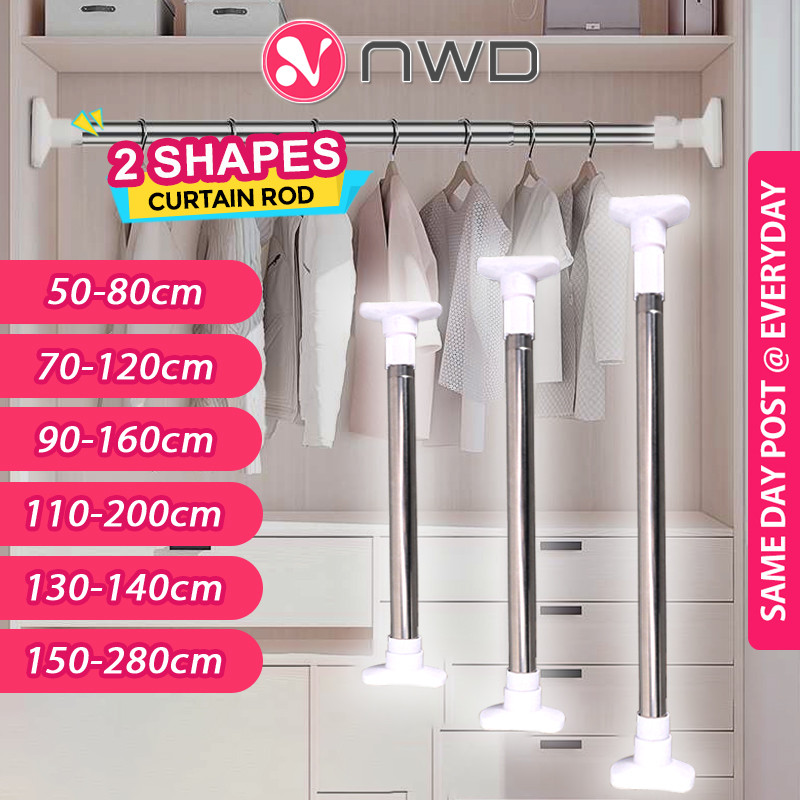 𝗣𝗘𝗡𝗚𝗘𝗡𝗚𝗔𝗡 𝗧𝗘𝗚𝗨𝗛 》 Adjustable Stainless Steel Clothes Rail Curtain Rod ...